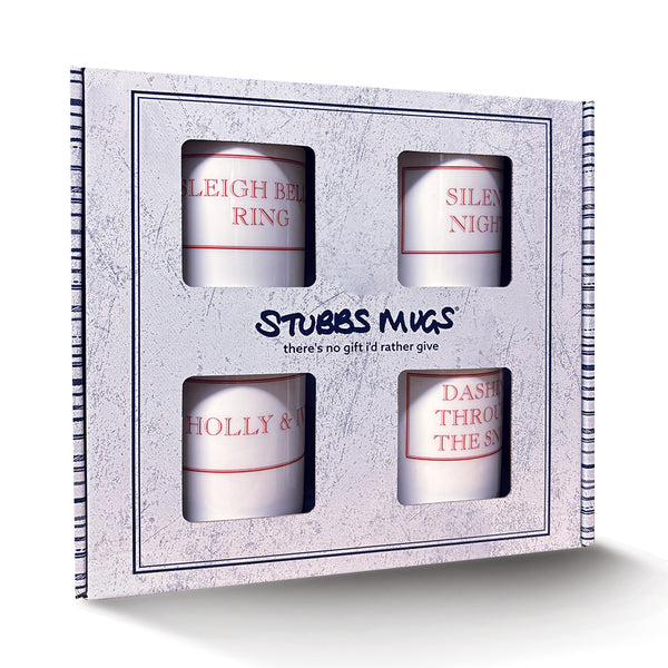 Christmas Slogans 250ml Mug Set - 4 Pack (Red) – Buy at Stubbs Mugs